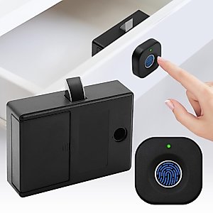 Fingerprint Lock for Cabinet,Smart Biometric Drawer Lock with USB Key,Keyless Hidden File Cabinet Wardrobe Lock, Finger Print Locks for Cabinet,Drawer,Wooden Furniture