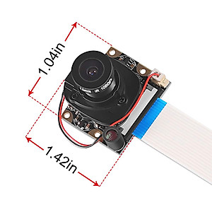 Dorhea for Raspberry Pi 4 B 3 B+ Camera Module Automatic IR-Cut Switching Day/Night Vision Video Module Adjustable Focus 5MP OV5647 Sensor 1080p HD Webcam for Raspberry Pi 2/3 Model B Model A A+