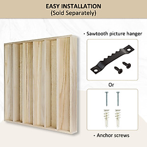 BXI Wood Sound Diffuser - 24 X 24 X 2.8 Inches Thick Acoustic Diffusion Panels Add Listening Room Musical Liveliness, Quadratic Residue Diffusor for Wall and Ceiling Acoustical Treatment (1D)