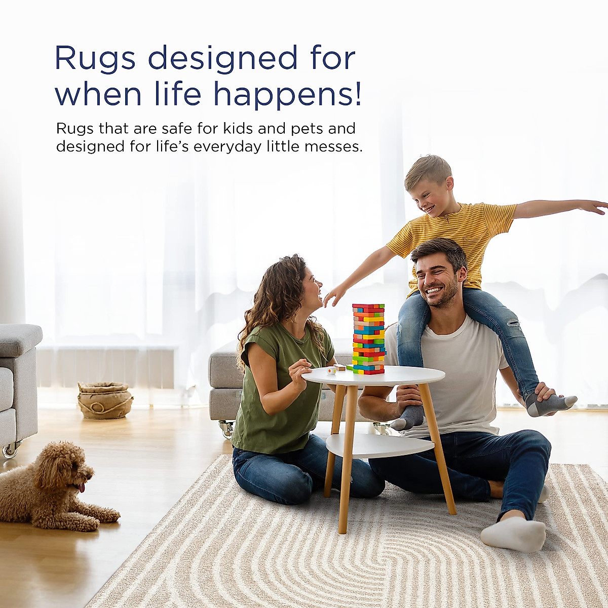 Abani Rugs Beige Arch Pattern Knot Modern Print Premium Area Rug - Contemporary No-Shed Neutral 5’3” x 7’6” (5'x8') Bedroom Rug