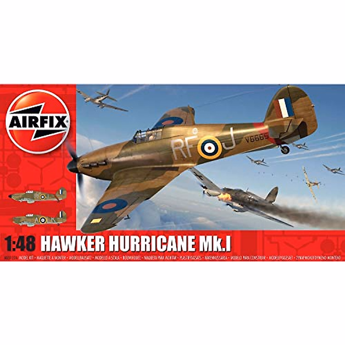Airfix Hawker Hurricane MK I 1:48 WWII Military Aviation Plastic Model Kit A05127A