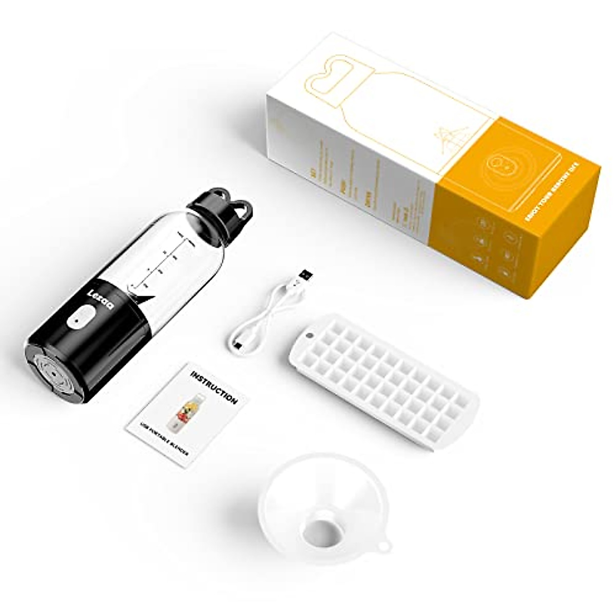 Portable Blender, Blender for Shakes and Smoothies, Personal Blender, USB Rechargeable 14 Oz Mini Blender With for Traveling, Outdoor, Gym, Office(Black)