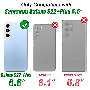 IKAZZ Galaxy S22 Plus Case,Samsung S22 Plus Cover Crystal Clear Anti-Yellow Shock Absorption Acrylic Protective Phone Case with Magnetic Ring Kickstand for Samsung Galaxy S22 Plus,Red