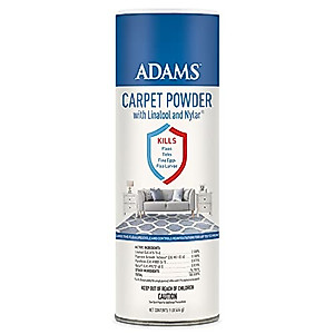 Adams Carpet Powder With Linalool and Nylar, Kills Fleas and Ticks On Contact, Kills All Stages of the Flea Life Cycle, 30 Day Protection, Freshens and Deodorizes, Treats Up to 400 Sq Ft, 1LB