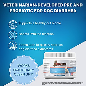 DiarRice Probiotic for Dog Diarrhea, Anti Diarrhea for Dogs, Diarrhea Medicine for Dogs' Bloating, Gas, and Stomach Discomfort. Puppy Probiotics for Diarrhea. Dogs Upset Stomach Relief Medication.