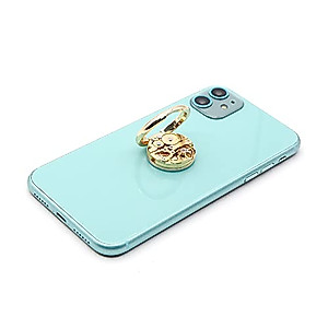 Mechanical Phone Ring Holder,Phone Holder Grip Ring Stand，Adjustable Kickstand，Finger Ring Stand 360°Rotation Metal Phone Ring Grip Kickstand Compatible with All Smartphone (Gold)