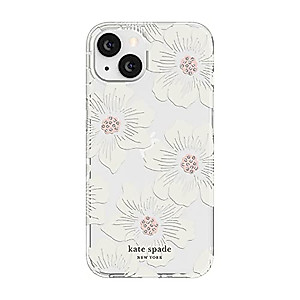 kate spade new york Protective Hardshell Case for iPhone 13 Mini - Hollyhock Floral Clear