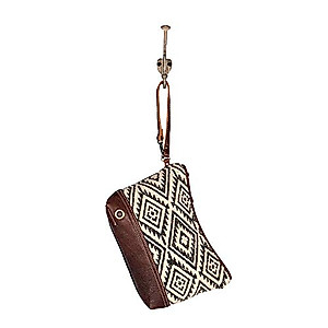 Myra Bags Bliss Canvas, leather & Rug Pouch Wristlet S-1948