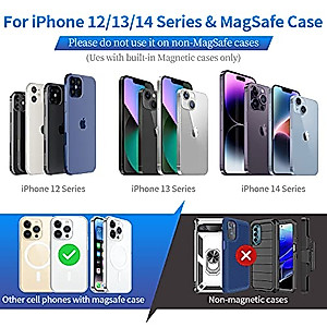 Senose Magnetic Wallet compatible for MagSafe, Lycra Phone Card Holder Double Layer Card Wallet compatible for iPhone 14 Pro Max/14 Pro/14/13 Pro Max/13 Pro/13/12 Pro Max/12 Pro/12 (Black)