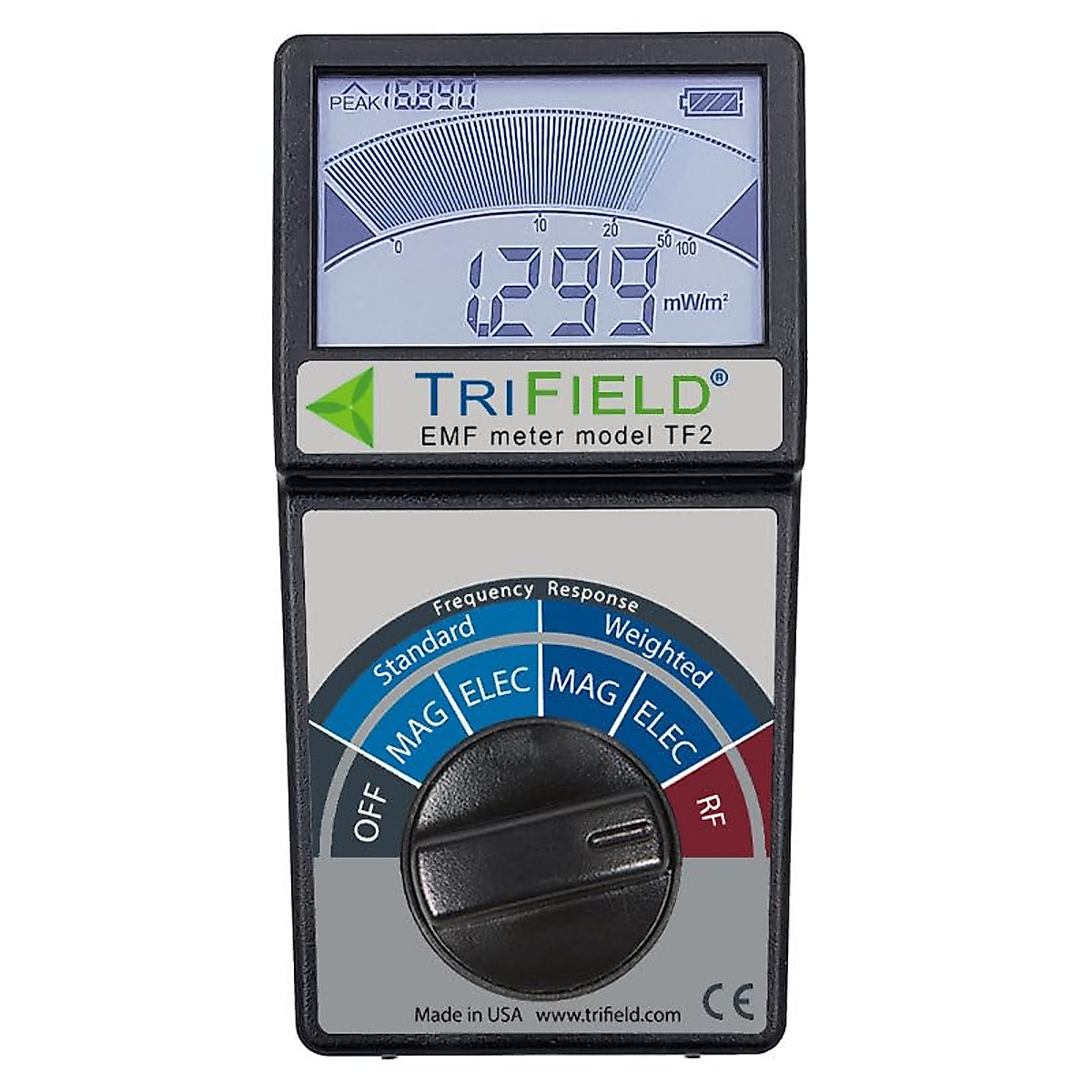 TriField EMF Meter Model TF2 – Detect All 3 Types of Electromagnetic Radiation in 1 Handheld Device: Radio (RF), Magnetic (MF) and Electric Fields - 5G, Cell Towers, WiFi, Bluetooth, and Smart Meters