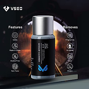 VSGO VS-S03E New Full Frame Camera Cleaning Kit 12pcs Sensor Cleaning Swab and 10ml Cleaner for Sony Nikon Canon FF CCD CMOS Clean