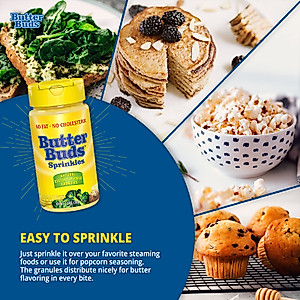 Butter Buds Sprinkles - Butter Flavor Granules - Natural - Gluten-Free - Lightly Salted Fat-Free Butter Substitute, 2.5oz (Pack of 2)