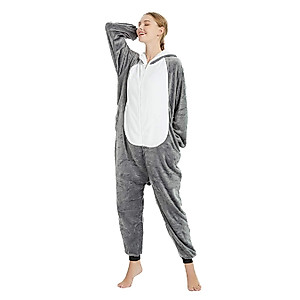 ABENCA Adult Onesie Pajamas for Women Cartoon One Piece Animal Dog Puppy Halloween Christmas Cosplay Costume.Doggy.M