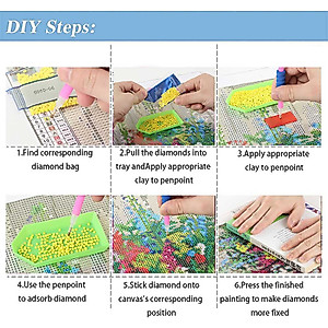 CHWGLFGG Thanksgiving Diamond Art Kits for Adults Beginners, DIY 5D Full Round Drill Diamond Painting Kits Turkey, Paint by Diamonds Dot Gem Art Crystal Flower Easy,Home Wall Decor 12 X 16 Inch