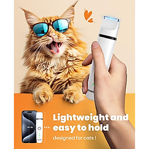 oneisall 2 Speed Paw Trimmer with 3 Blades, Rechargeable Cordless Cat Paw Trimmer Pet Paw Trimmer, Low Noise Cat Hair Trimmer for Dog Cat Pet's Hair Around Paws, Eyes, Ears, Face, Rump