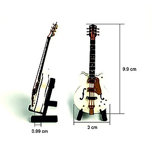 ALANO Electric Guitar Ornaments Musical Instrument Mini Guitar with Stand (10cm)