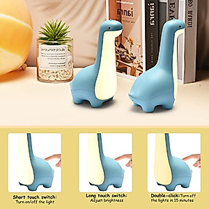 ligitive Dinosaur Night Light for Kids, Rechargeable Dino Lamp with Cute Shape Room Decor,Portable Bedside Bed lamp for Kids Room, Bedroom, Living Room, Desk Decorations,Birthday Gifts (Green)