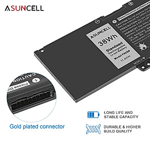 ASUNCELL 38Wh F62G0 Battery for Dell Inspiron 13 7000 7373 7386 2 in 1 Series Vostro 13 5000 5370 13-5370 P83G P87G P91G Series F62GO 39DY5 RPJC3