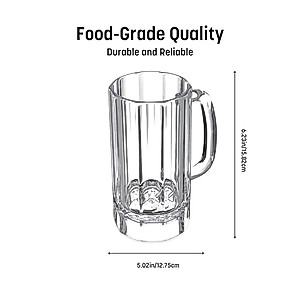 Carlisle FoodService Products 4396507 Lexington Plastic bar Mug, Polycarbonate, Clear, 16 Ounce