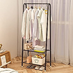 WEECRON Small Clothes Rack Clothing Racks for Hanging Clothes Garment Rack Clothes Hanger Rack, Black