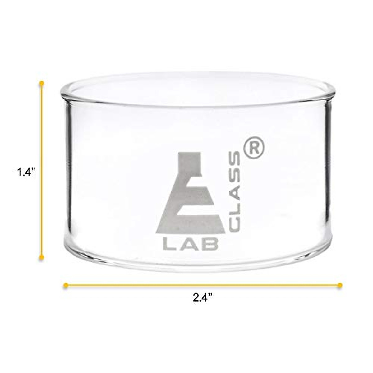 EISCO Crystallizing Dish, 60ml - Flat Bottom, No Spout - Borosilicate 3.3 Glass - Laboratory, Kitchen, Crafts