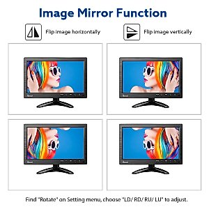 Eyoyo 10 Inch Monitor 1024x600 Small Display HD TFT LCD Display Screen Support AV VGA BNC HDMI Video Input for CCTV DVD PC DVR with Speakers and Remote Control