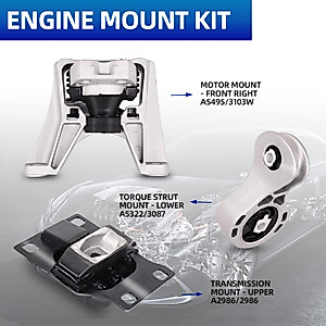 Engine Motor Mount Set-Compatible with Fits for 2008 2009 2010 2011 Ford Focus 2.0L Auto 3PCS,A5322 A2986 A5495