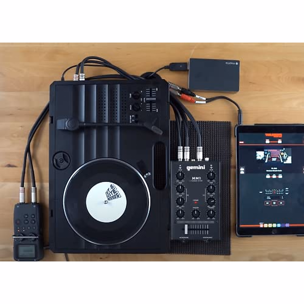Gemini Sound MM1 Professional Audio 2-Channel Dual Mic Input Stereo 2-Band Rotary Compact DJ Podcast Mixer with Cross-Fader and Individual Gain Control