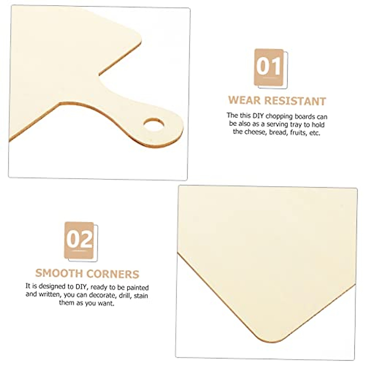 BESTonZON 12 Pcs Chopping Board with Handle Butter Tray Hand Decor Wooden Serving Trays Small Serving Board Mini Wooden Paddle Unfinished Chopping Boards Small Chopping Boards DIY Craft Meat