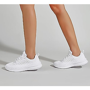 K KIP WOK Walking Shoes Women Fashion Rainbow Sneakers Tennis Shoes Lightweight Travel Artistic Leopard (White2,7B(M) US)