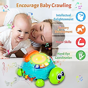 Baby Toys 6 to 12 Months Crawling Turtle Musical Infant Toys for 12 Months Old Light Up Tummy Time Toys Early Eduactional Learning Montessori Toys for 8 9 10 Month Baby Boy Girl Toddler