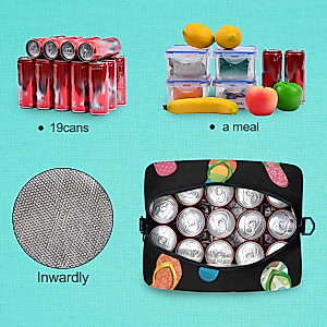 Glaphy Colorful Flip Flops Lunch Bag Insulated Lunch Box Food Container Meal Prep Cooler Handbag for School Office Outdoor Picnic