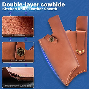 XYJ Leather Sheath Edge Guards Blade Protector With Loop Belt For Outdoor Camping