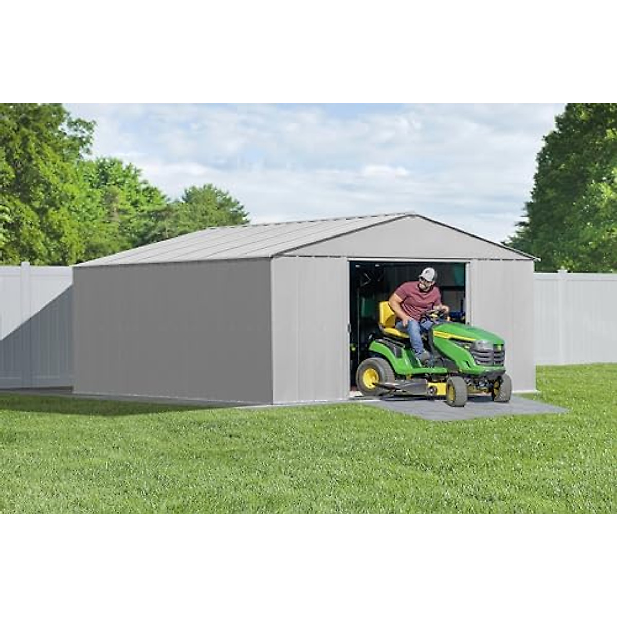 Arrow Classic Metal Shed, 14 x 14, Flute Grey