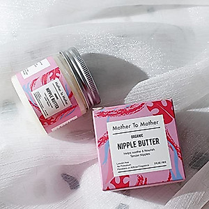 Organic Nipple Butter Breastfeeding Cream by Mother To Mother | Lanolin-Free, Safe for Nursing & Dry Skin, Non-GMO Project Verified, 2 FL oz, White, 2 Ounce