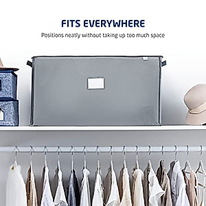 ZOBER Jumbo Storage Bag Organizer (2 Pack) Large Capacity Storage Box with Reinforced Strap Handles, PP Non-Woven Material, Clear Window, Store Blankets, Comforters, Linen, Bedding, Seasonal Clothing