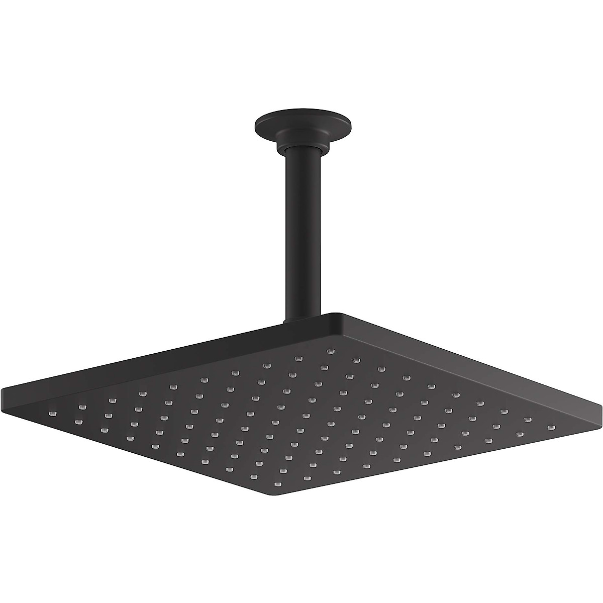 KOHLER 26149-G-BL Honesty 10 Inch Single-Function Rainfall Showerhead, Wall- or Ceiling-Mount Square Shower Head, 1.75 GPM, Matte Black