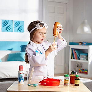 Melissa & Doug Scientist Role Play Costume Set (X pcs) - Lab Coat, Goggles, 6 Experiments