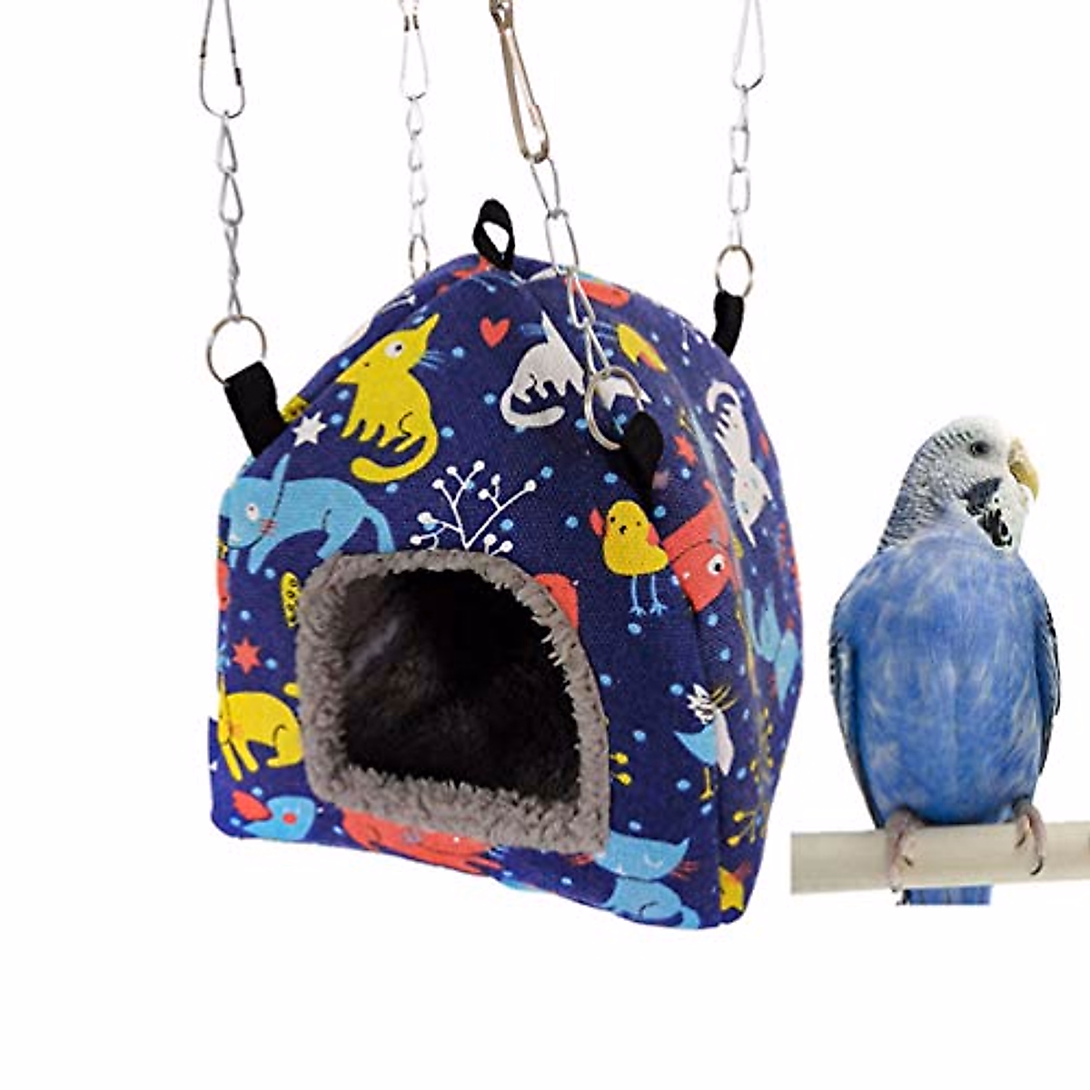 Bird Hut Nest Hammock Tent Bed Toy for Medium Large Pet Parrot Parakeet Cockatiel Conure Cockatoo African Grey Amazon Eclectus Lovebird Hamster Chinchilla Ferret Squirrel Cage Swing