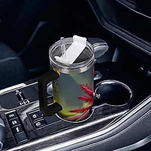 Axolotl Tumbler with Handle Travel Mug Water Bottle Tea Coffee Cup Black-style