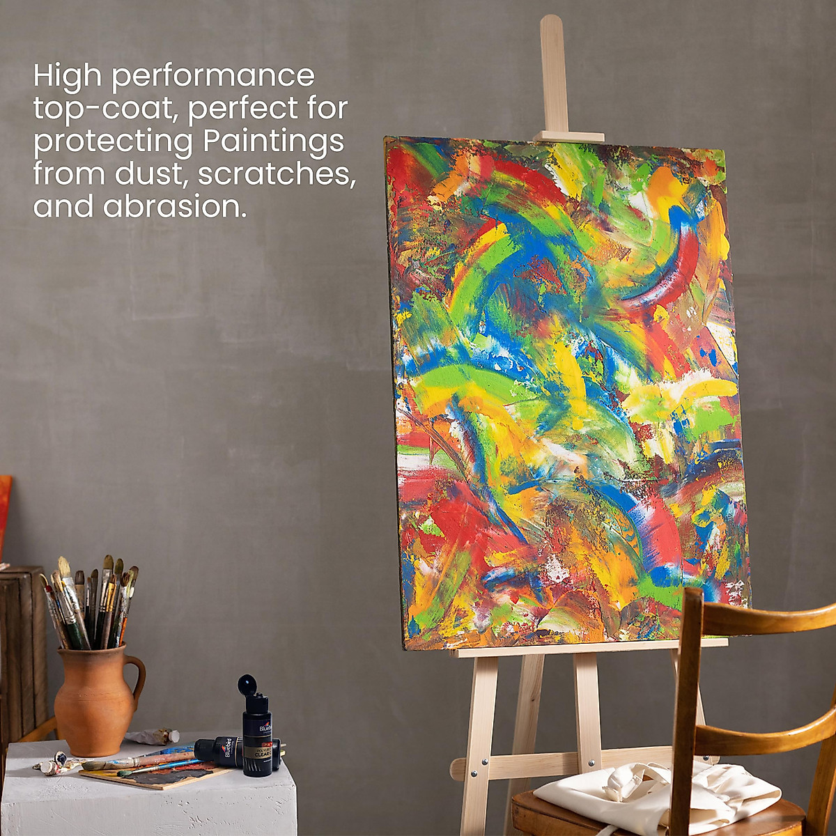 Bluebird 3.4 Fl Oz Polyurethane Clear Coat for Furniture, Paintings, Water-Based Professional Varnish (Matt)