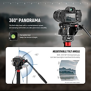 NEEWER 71.6" Pro Camera Monopod with Feet, Carbon Fiber Telescopic Video Monopod with QR Plate Compatible with DJI RS Gimbals Manfrotto, Removable Base for Camera Camcorder, Max Load 13.2lb/6Kg, TP71