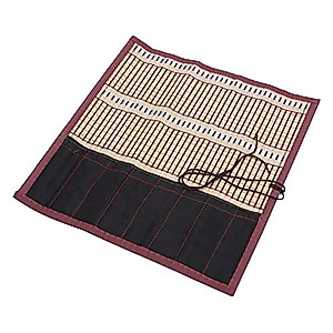 Roll Up Paint Brush Holder, Bamboo Rollup Pen Case Art Paint Brush Holder for Artist Watercolor Oil Paint Brush