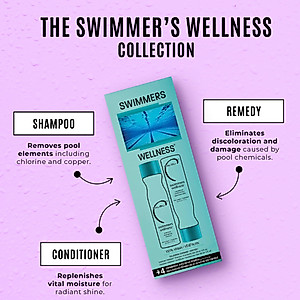 Malibu C Swimmers Wellness Conditioner - Moisturizing Conditioner for Swimmers to Combat Dry, Brittle Hair - Restores Texture Affected by Pool Elements - Sulfate Free Hair Care (9 oz)