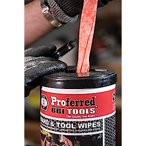 Proferred - T99001 PROFERRED Hand and Tool Wipes, Heavy Duty Tool Cleaning Wipes, Hand Cleaning Wipes, Degreasing, Waterless Hand Cleaner, Dual Surface, Work Surface Wipes,82 Count (Pack of 1)
