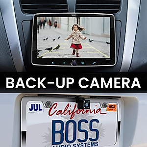 BOSS Audio Systems BCPA10RC Car Stereo - Apple CarPlay, Android Auto, Single Din, 10.1 Inch LCD Touchscreen, Bluetooth, No CD DVD Player, AM/FM Radio Receiver, Backup Camera