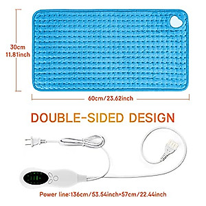 MESTOP Heating Pad for Back Pain Cramps and Arthritis Relief for Back,Shoulder,Neck,Knee,Leg Pain with Auto-Off,10 Fast Heating Settings Cramps,LED Controller,Machine Washable (Grey12"x 24")