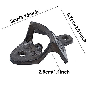 Lofekea Wall Mount Bottle Opener, 2 PACK Vintage Style Cast Iron Beer Bottle Opener Wall Mounted