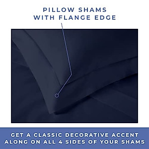 Kotton Culture 4 Piece Bed in a Bag Set 100% Egyptian Cotton 600 Thread Count Duvet Cover Pillow Shams & Fitted Sheet with Extra Deep Pocket Soft Bedding (Navy Blue, Twin)