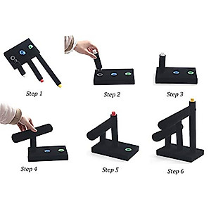 Wuligirl 3 Tier T-Bar Bracelet Jewelry Display Stand Bangle Organizer Storage Holder Velvet Black (3T Bar)